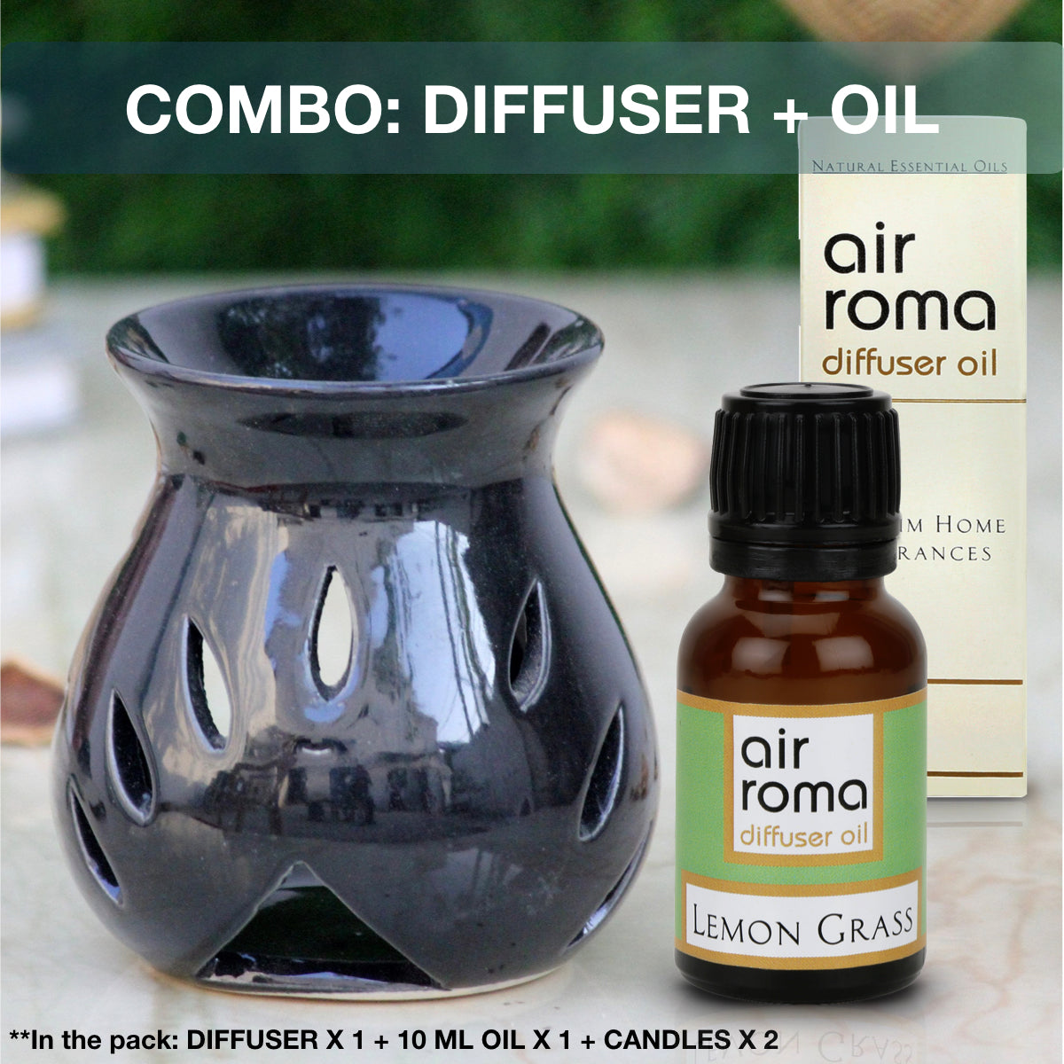 Black Diffuser Set with Diffuser Oil (10ml) - Air Roma – Air Roma Home ...