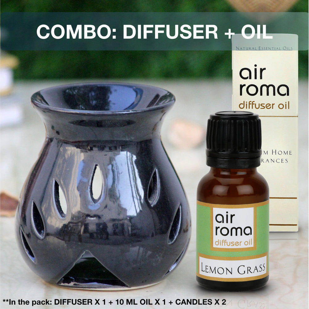 Black Diffuser Set with Diffuser Oil (10ml) - Air Roma – Air Roma Home ...