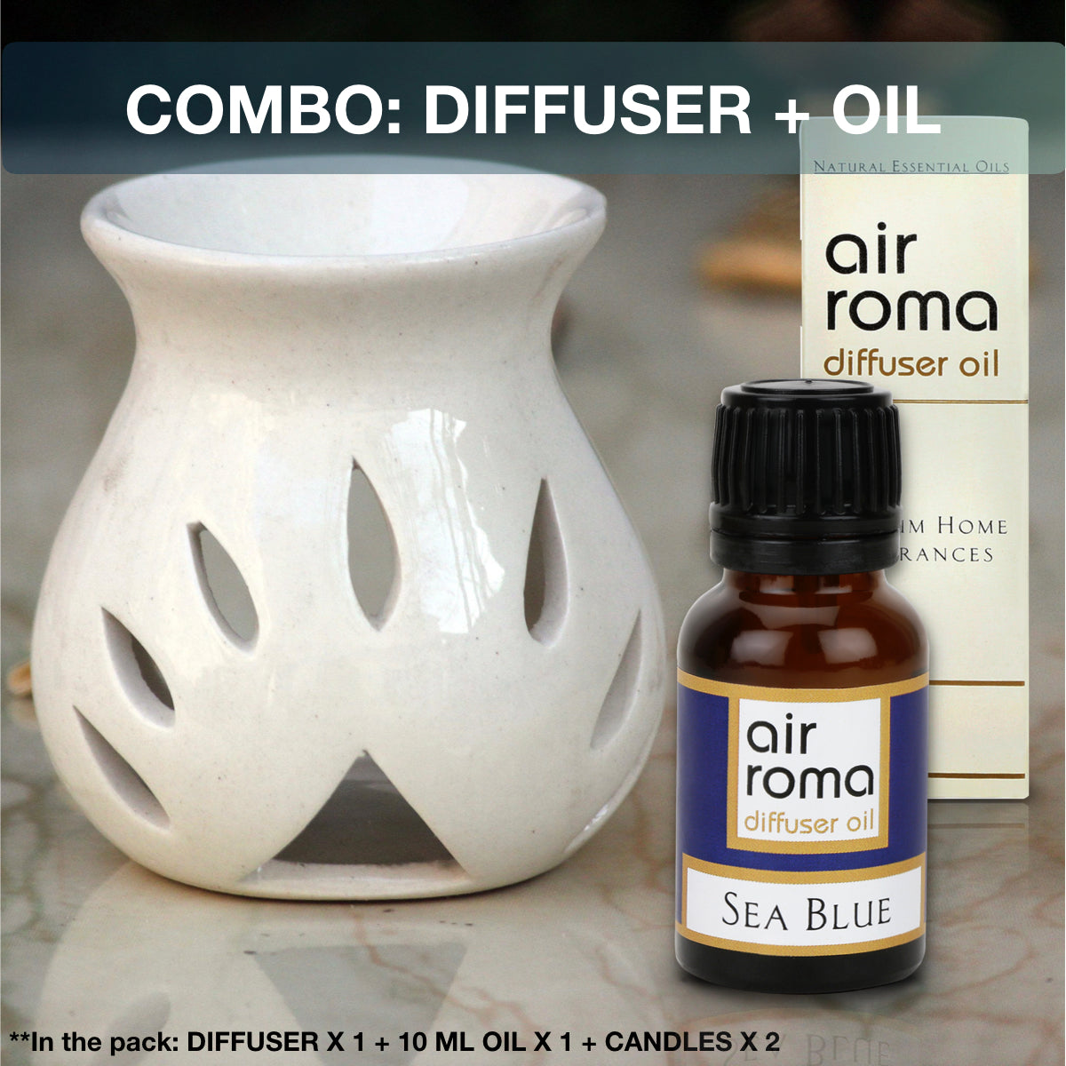 White Diffuser Set with Diffuser Oil (10ml) - Air Roma – Air Roma Home ...